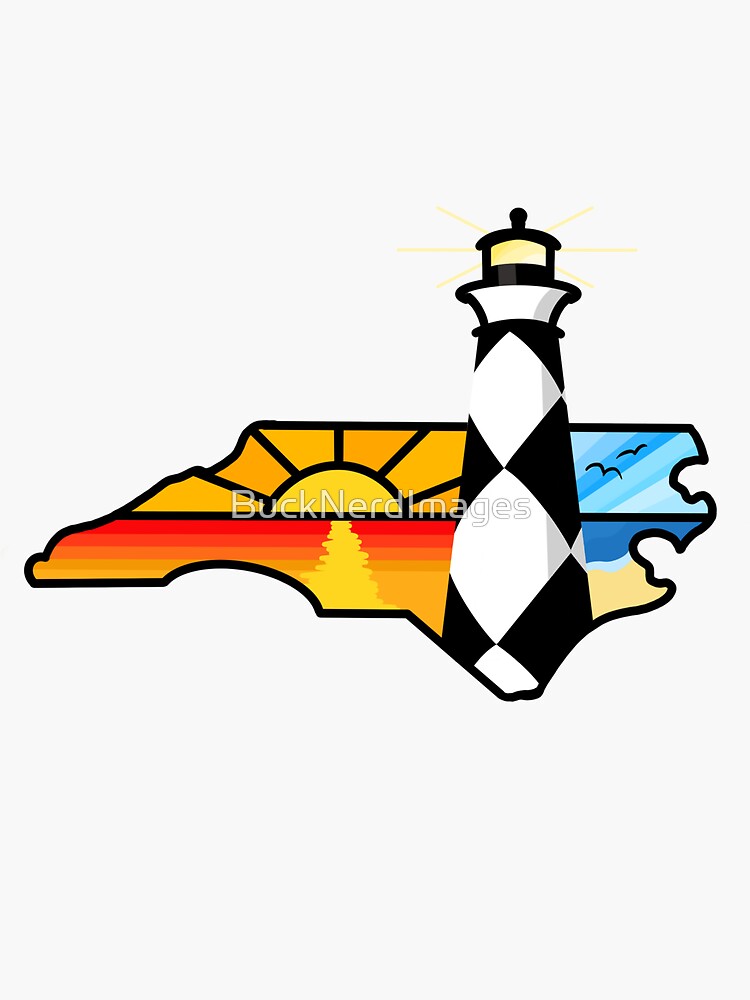 "North Carolina Outline - Cape Lookout Lighthouse" Sticker for Sale by ...