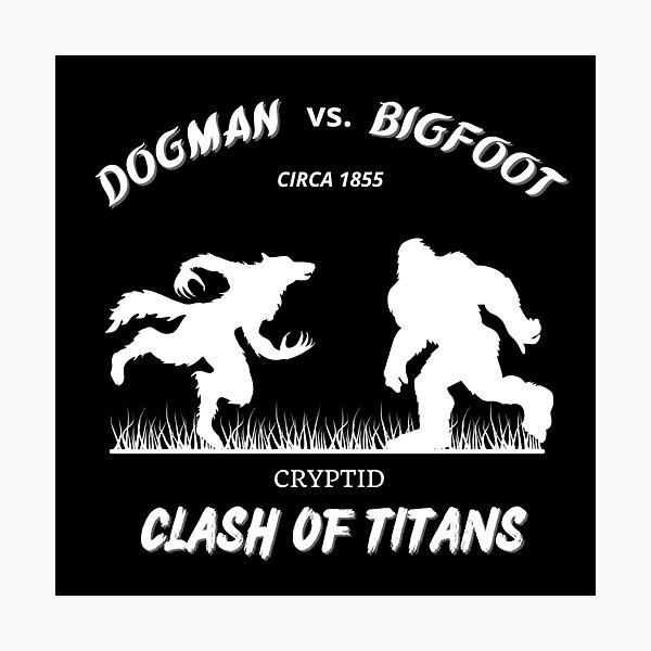 "Dogman (Werewolf) vs. Bigfoot (Sasquatch) Sticker-Art. Cryptid Clash ...