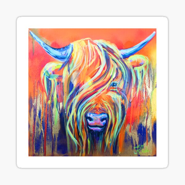"Highland Coo" Sticker for Sale by JoannaRose | Redbubble