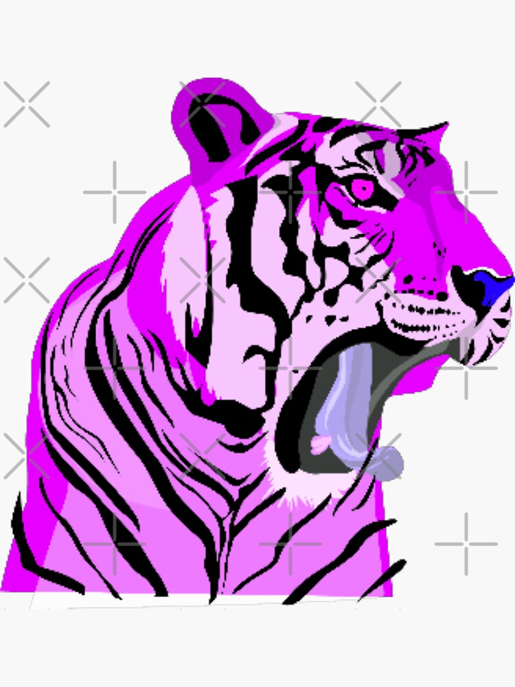 "Purple Wild Royal Bengal Tigers" Sticker for Sale by Boomroom | Redbubble