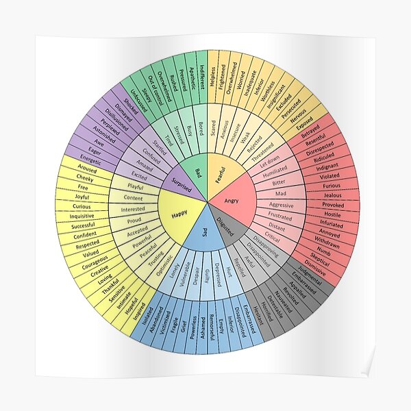 "wheel of emotions" Poster for Sale by modernitymerch | Redbubble