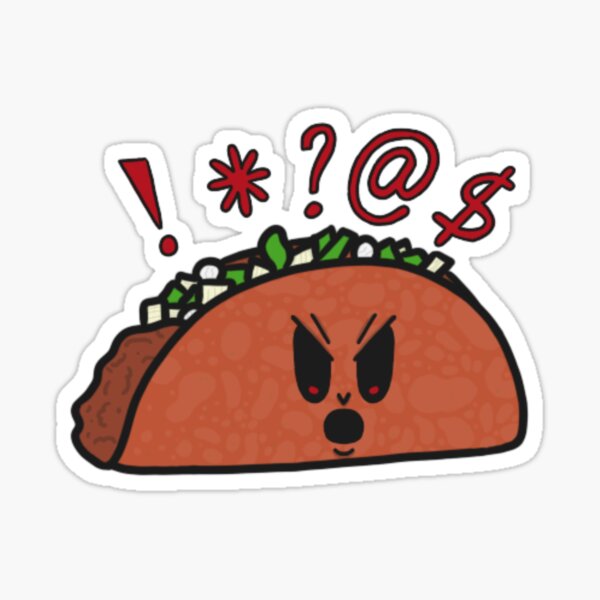 "Angry Taco" Sticker for Sale by cuteli | Redbubble