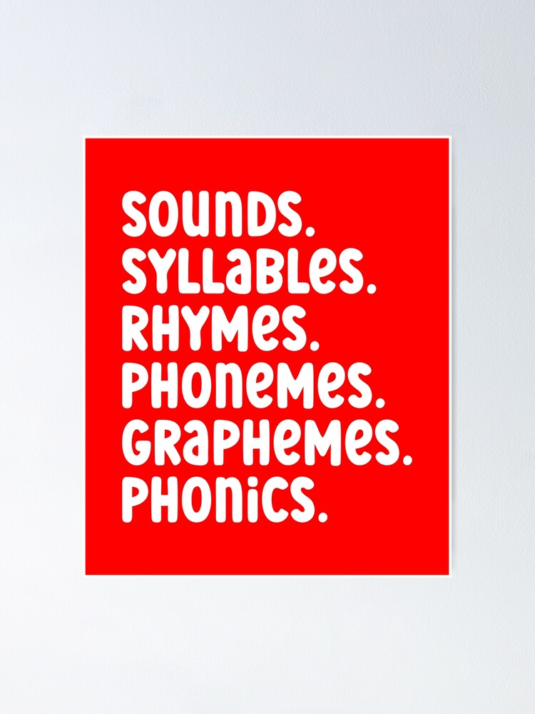 " Science of Reading Reading Teacher Sounds Syllables Rhymes Phonemes ...