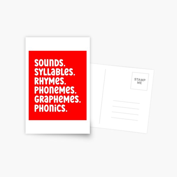 Postal « Ciencias de la Lectura Profesor de Lectura Sonidos Sílabas ...