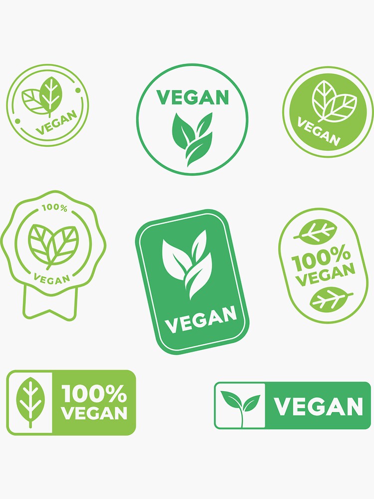 "Vegan Sticker Pack, Vegan Stickers, 100% Vegan Stickers," Sticker for ...