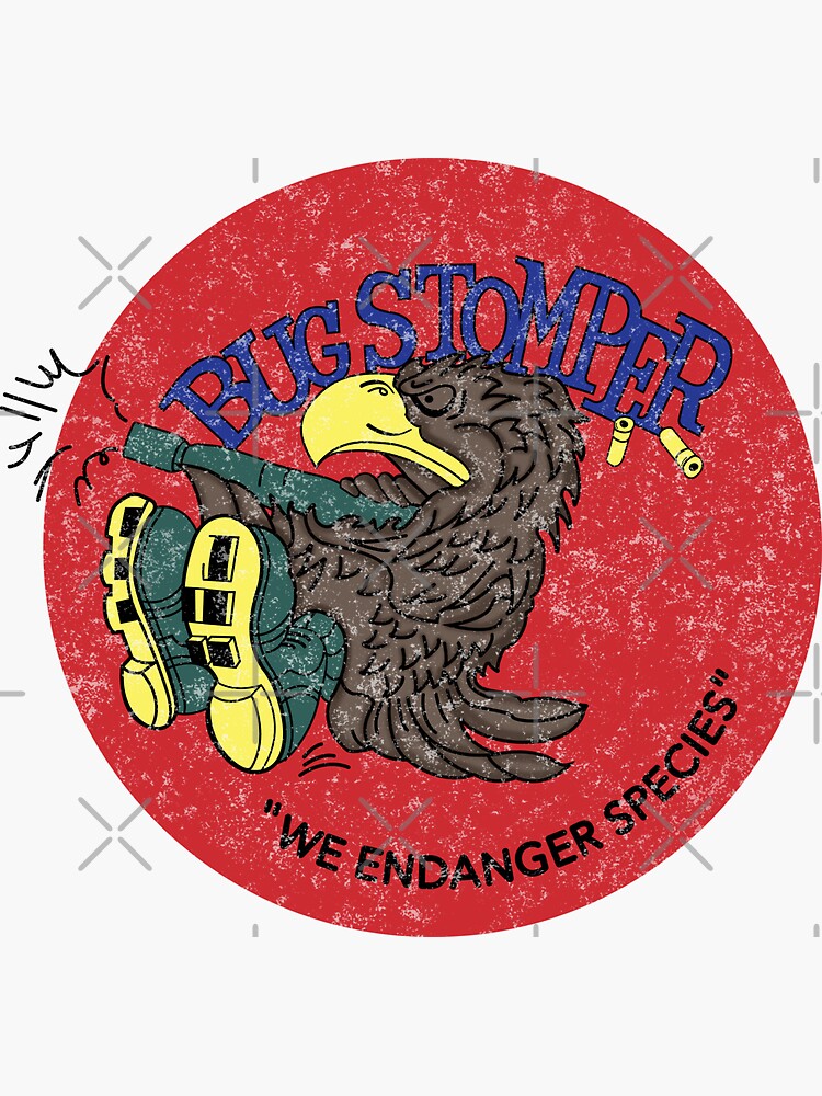 "Bug Stomper - Sulaco Dropship Original Distressed Logo" Sticker for ...