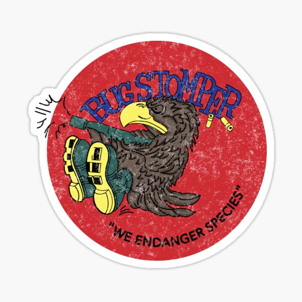 "Bug Stomper - Sulaco Dropship Original Distressed Logo" Sticker for ...