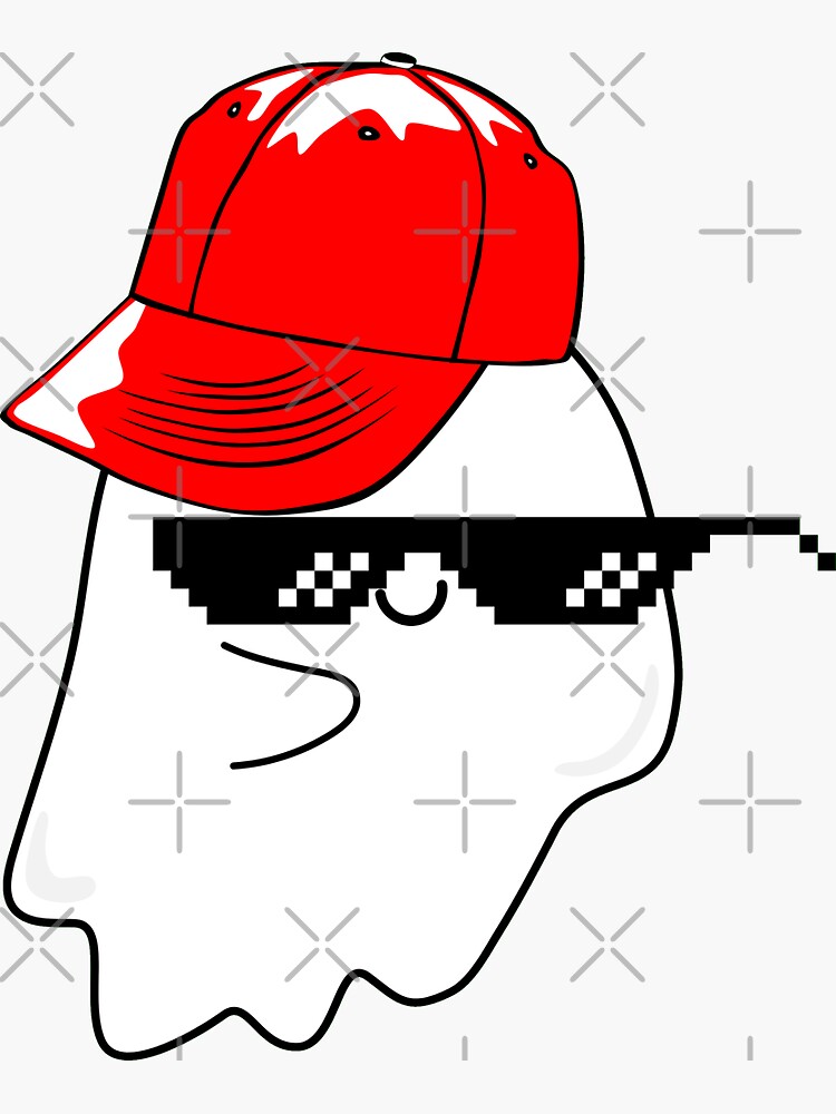 "Cute ghost wearing a cap and sunglasses " Sticker for Sale by ...
