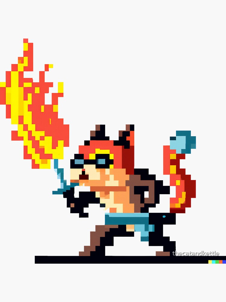 "Artie the Cat, going on an adventure (Pixel Art)" Sticker for Sale by ...