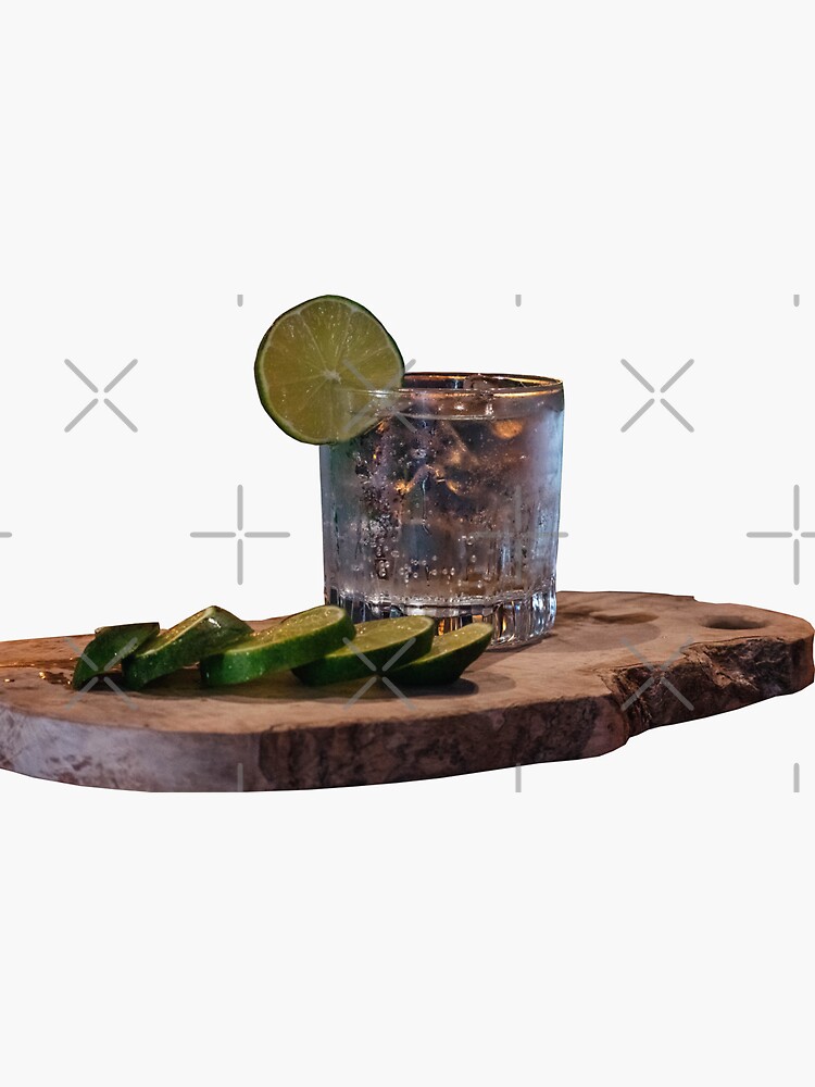 "Gin Tonic Cocktail Sticker" Sticker for Sale by SPAZE-Typo | Redbubble