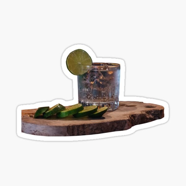 "Gin Tonic Cocktail Sticker" Sticker for Sale by SPAZE-Typo | Redbubble