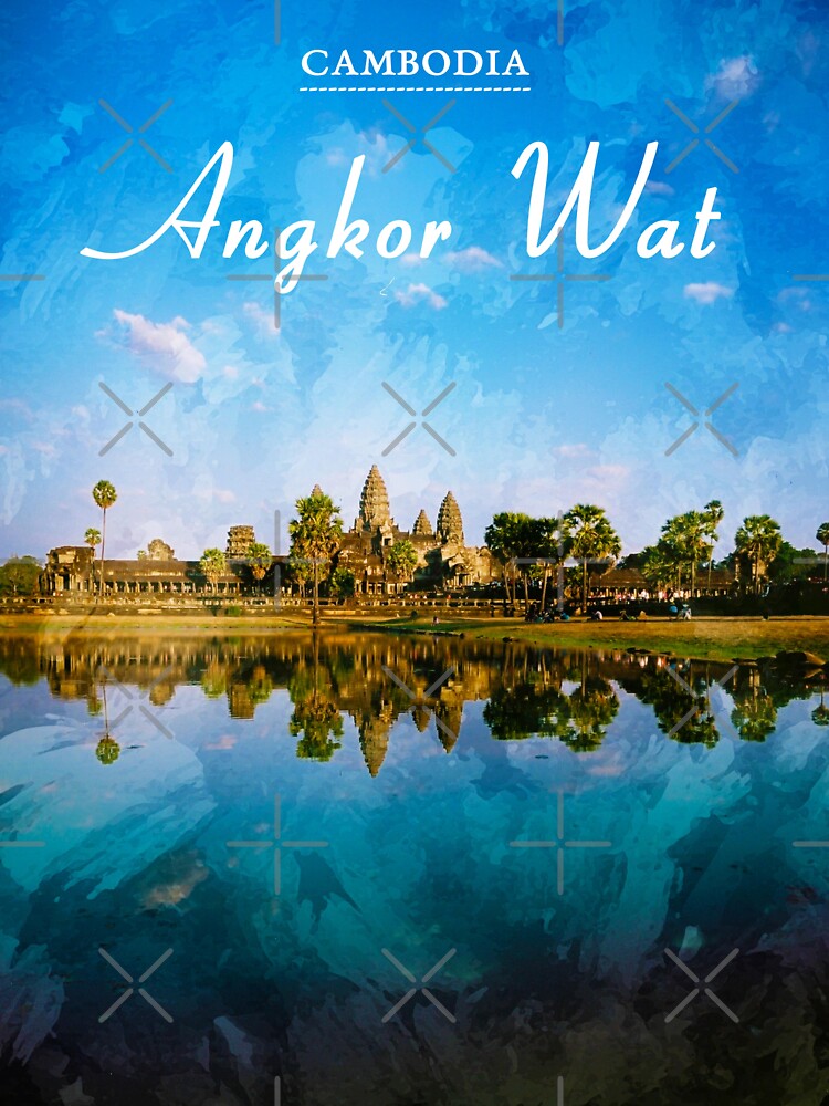 "Angkor Wat Cambodia Travel" Sticker for Sale by PostersStickers ...