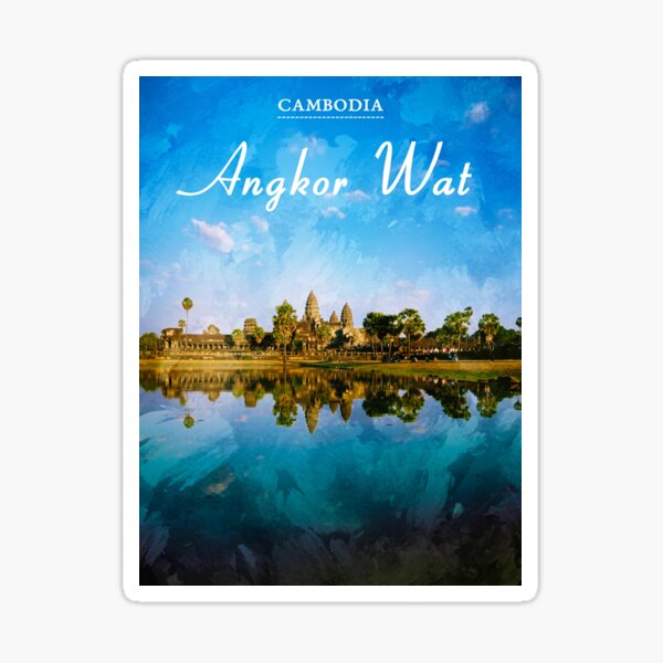 "Angkor Wat Cambodia Travel" Sticker for Sale by PostersStickers ...