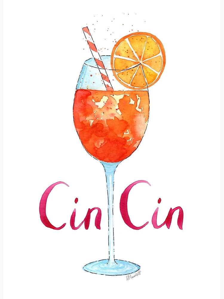 "Aperol Spritz 'Cin Cin'" Poster for Sale by Rebecca-Memmott | Redbubble