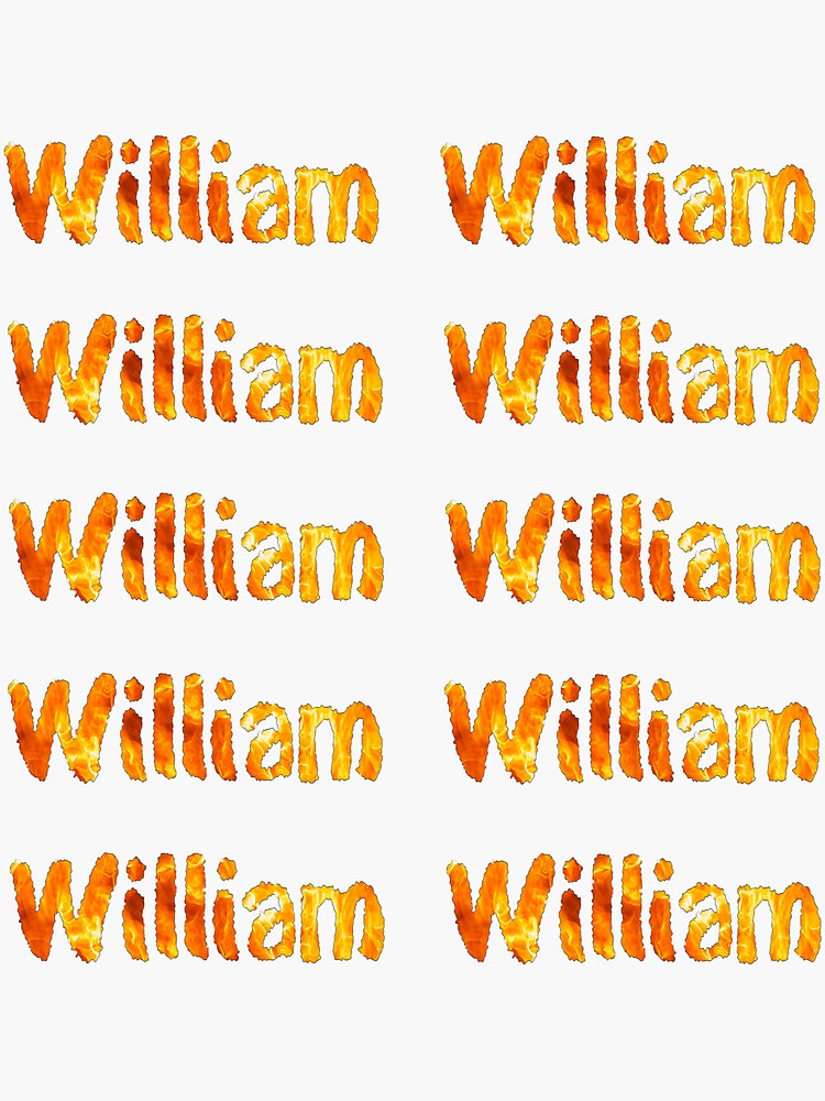 "William flames name sticker pack." Sticker for Sale by tshirtsmash ...