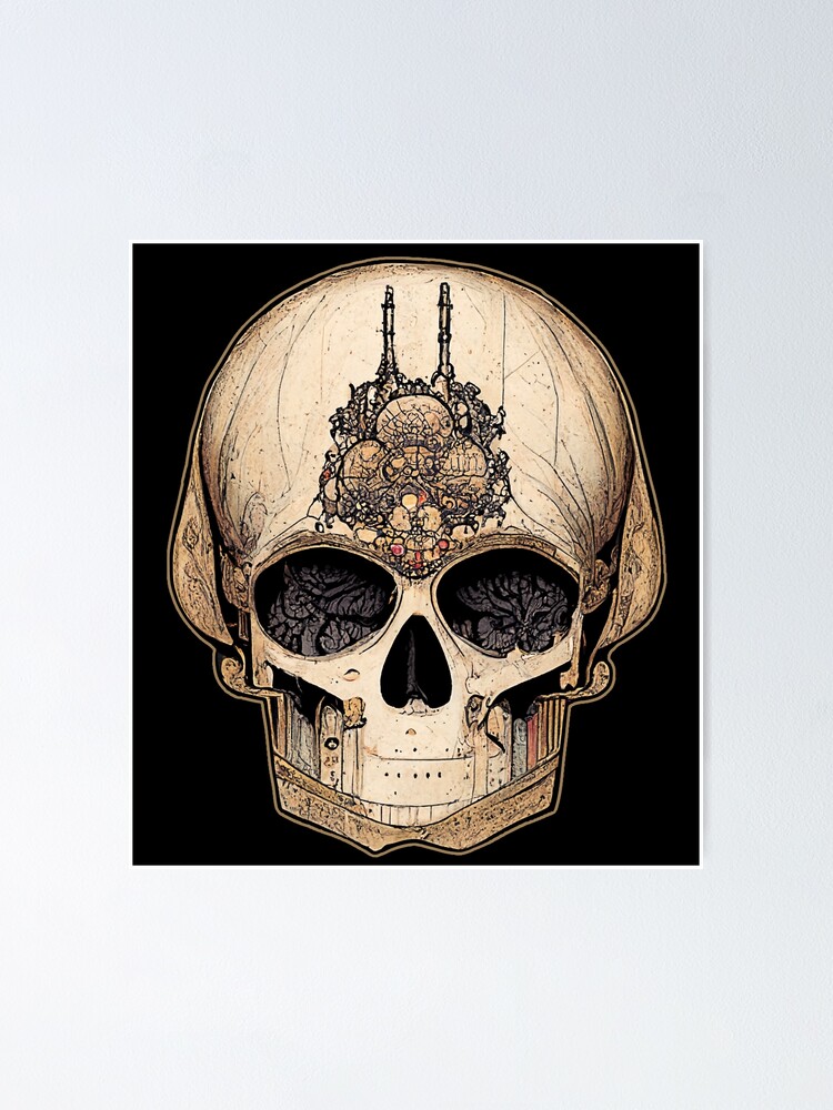 "AI generated skull illustration" Poster for Sale by JinxedMonster ...