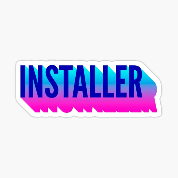 "installer With Long Gradient Shadow" Sticker for Sale by SVPOD | Redbubble