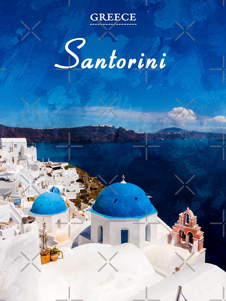 "Santorini Greece Travel" Sticker for Sale by PostersStickers | Redbubble