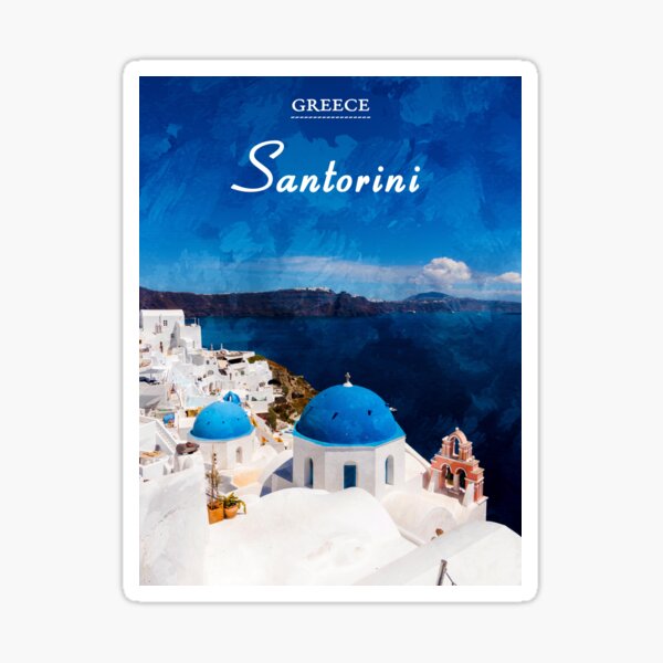"Santorini Greece Travel" Sticker for Sale by PostersStickers | Redbubble