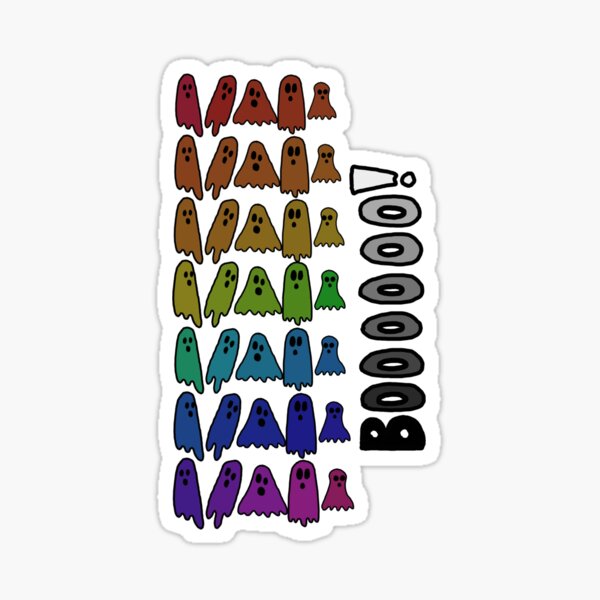 "Rainbow Ghosts" Sticker for Sale by maddiemak96 | Redbubble