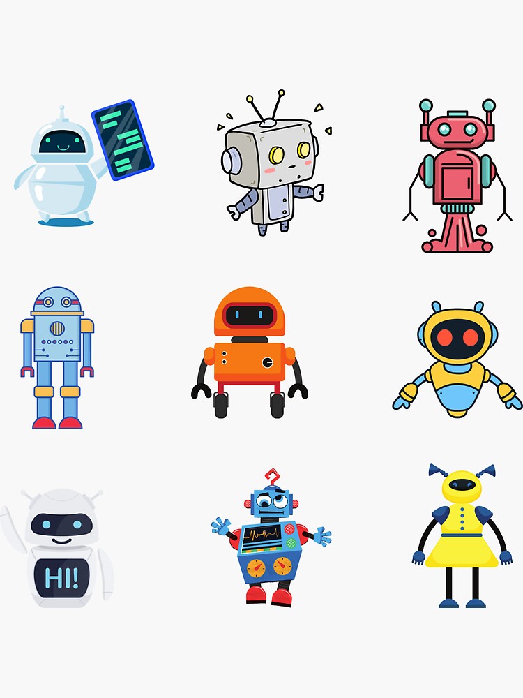 "Mini Robot Stickers | Robot Stickers | Cute Stickers" Sticker for Sale ...