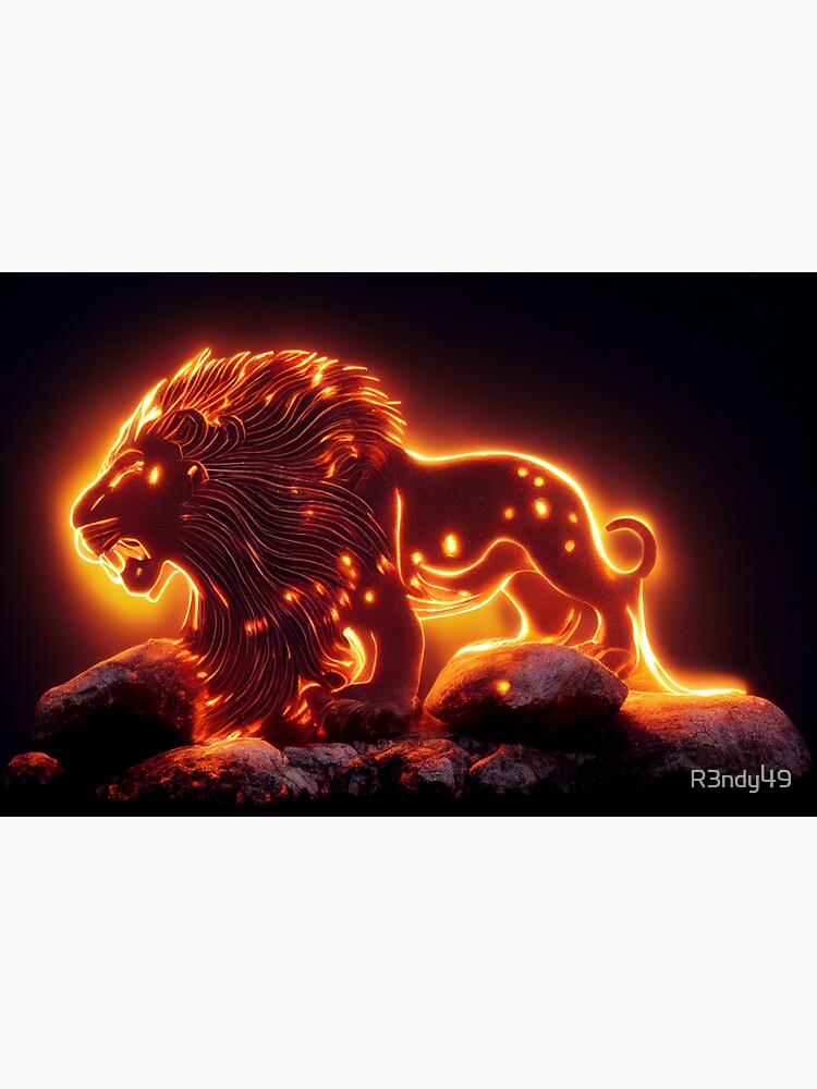 "Spirit Animal Lion King / Magma Lava Red Glowing Lion " Sticker for ...