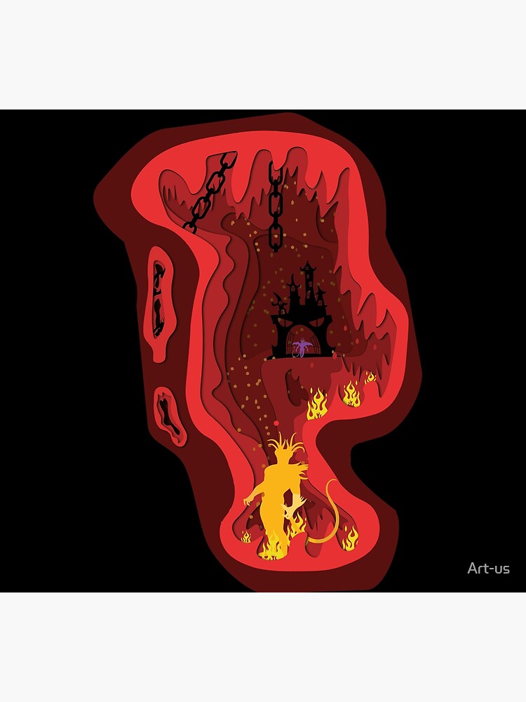 "Paper cutout tore to red hell dimension" Poster for Sale by Art-us ...