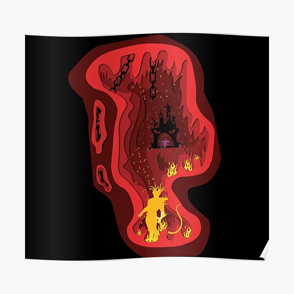 "Paper cutout tore to red hell dimension" Poster for Sale by Art-us ...