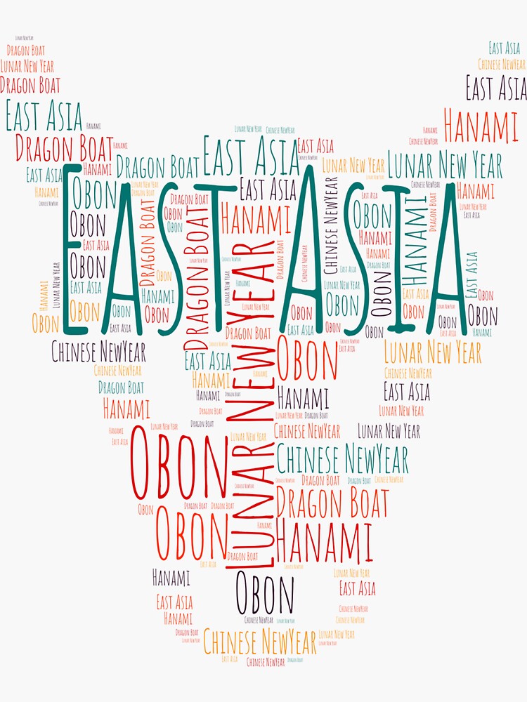 "East Asia Word Art" Sticker for Sale by iforstyle | Redbubble