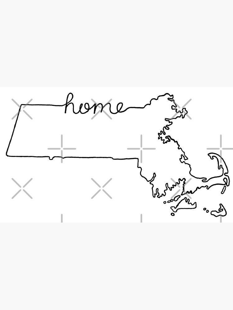 "Massachusetts Home State Outline" Art Print by jamiemaher15 | Redbubble