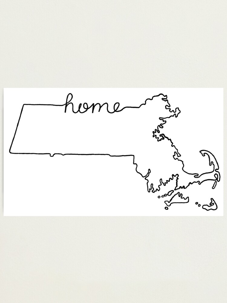 "Massachusetts Home State Outline" Photographic Print for Sale by ...