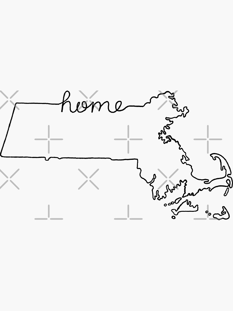 "Massachusetts Home State Outline" Sticker for Sale by jamiemaher15 ...