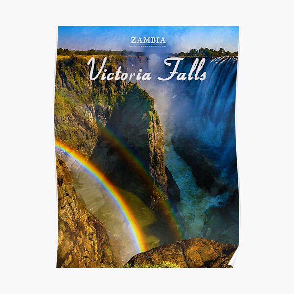 "Victoria Falls Zambia Travel" Poster for Sale by PostersStickers ...