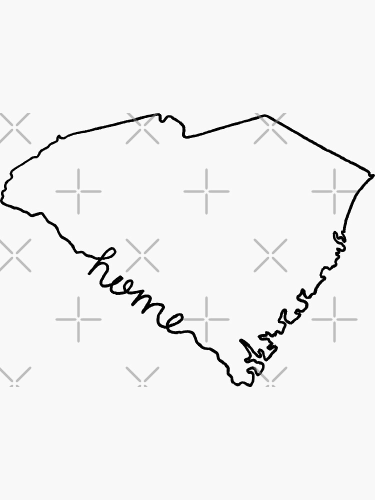"South Carolina Home State Outline" Sticker for Sale by jamiemaher15 ...
