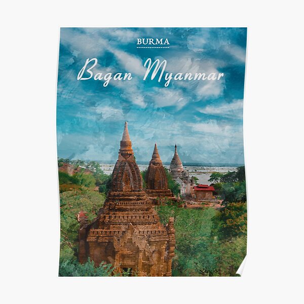 "Bagan Myanmar Burma Travel" Poster for Sale by PostersStickers | Redbubble