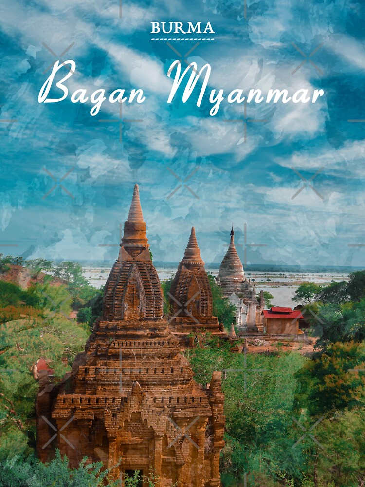 "Bagan Myanmar Burma Travel" Sticker for Sale by PostersStickers ...