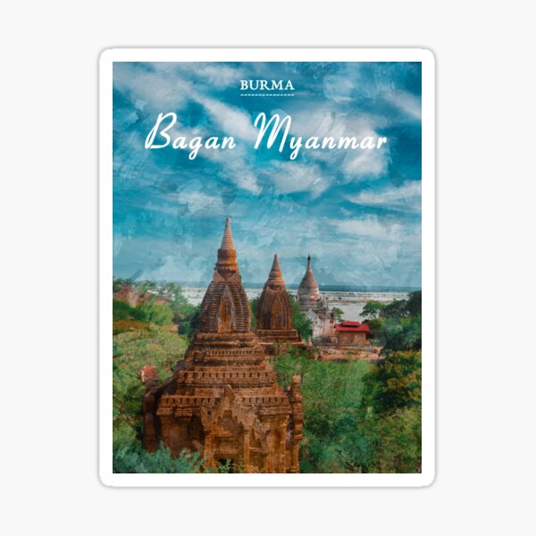 "Bagan Myanmar Burma Travel" Sticker for Sale by PostersStickers ...
