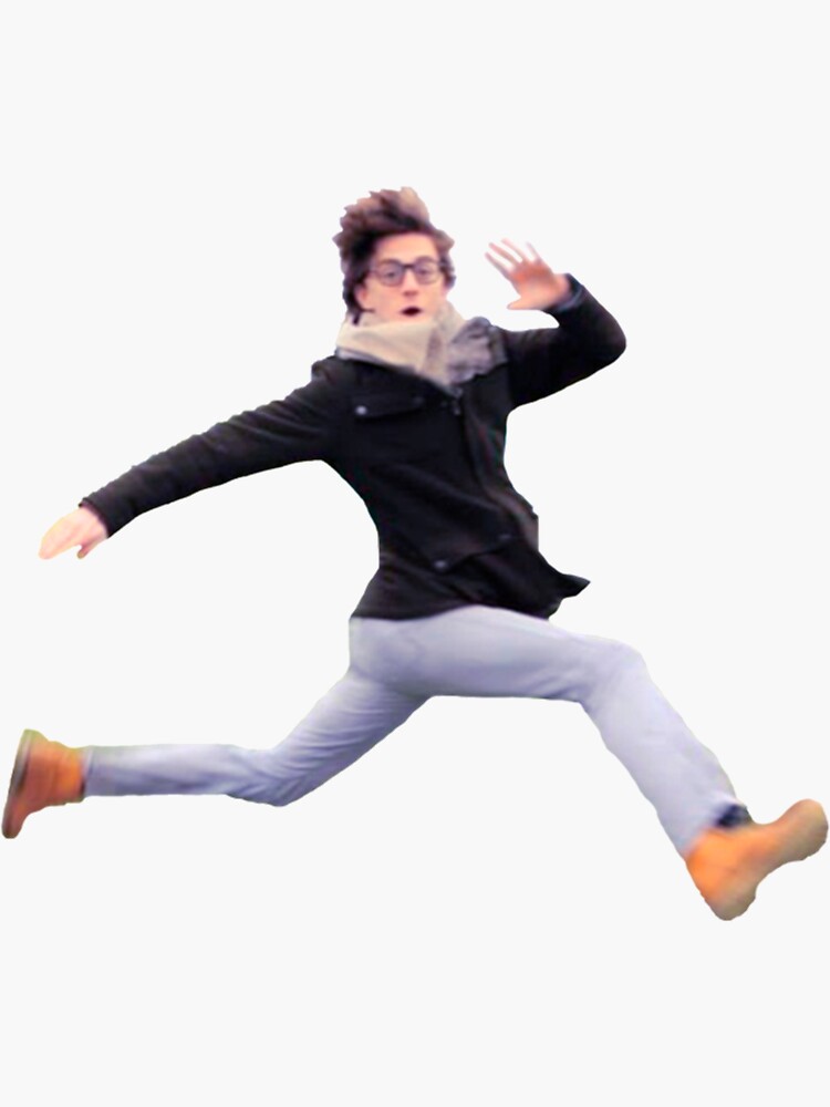 "Brian David Gilbert in a jump " Sticker for Sale by RON-CASHOP | Redbubble