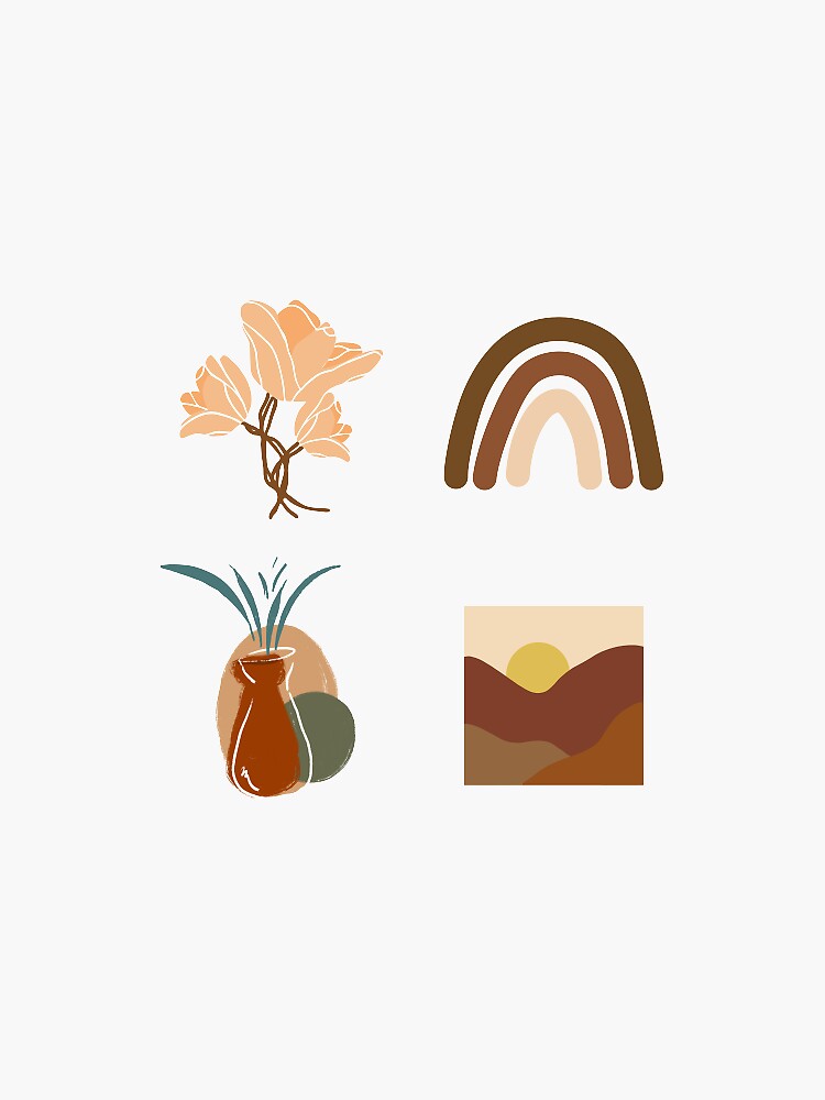 " Brown Aesthetic Sticker Pack" Sticker for Sale by versatiletees ...