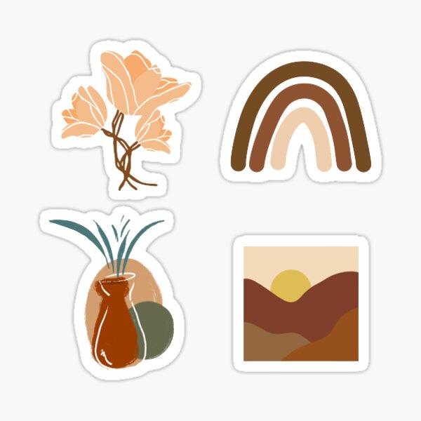 " Brown Aesthetic Sticker Pack" Sticker for Sale by versatiletees ...