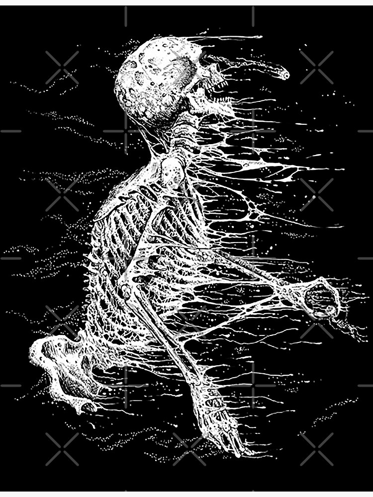 "Death Metal Skeleton blown away black white" Poster for Sale by ...