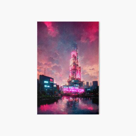 "Futuristic Tokyo City with Glowing Neon Signs" Art Board Print for Sale by devath | Redbubble