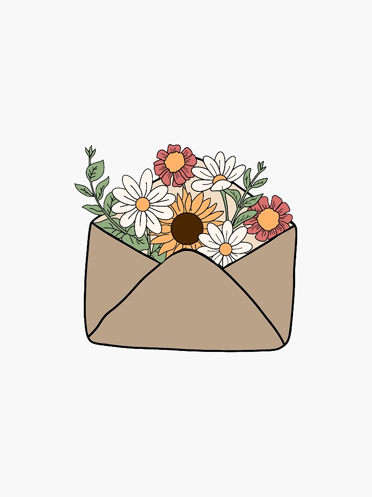 " Flower Envelope Aesthetic Sticker." Sticker for Sale by versatiletees ...