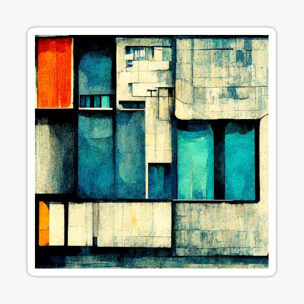 "Colorful Brutalism #7" Sticker for Sale by Fushiii | Redbubble