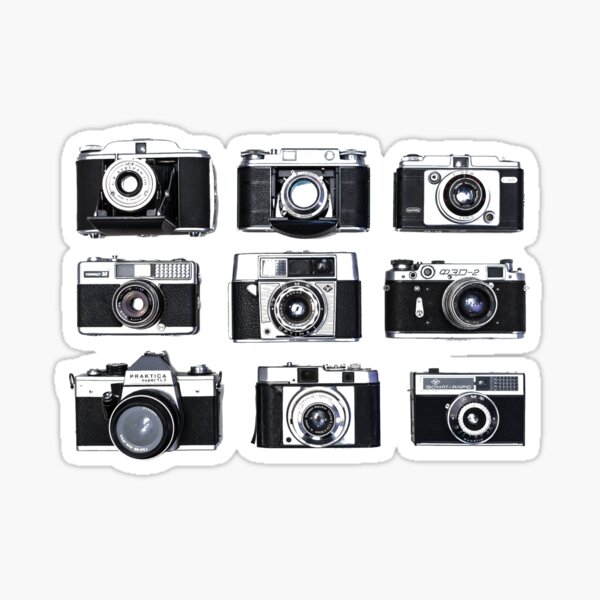 "vintage cameras, collection" Sticker for Sale by artbleed | Redbubble