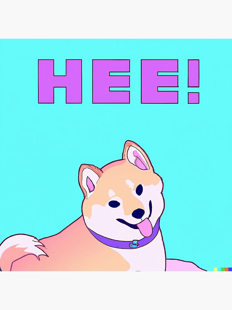 "vaporwave style doge goes hee -- happy cheerful" Sticker for Sale by ...