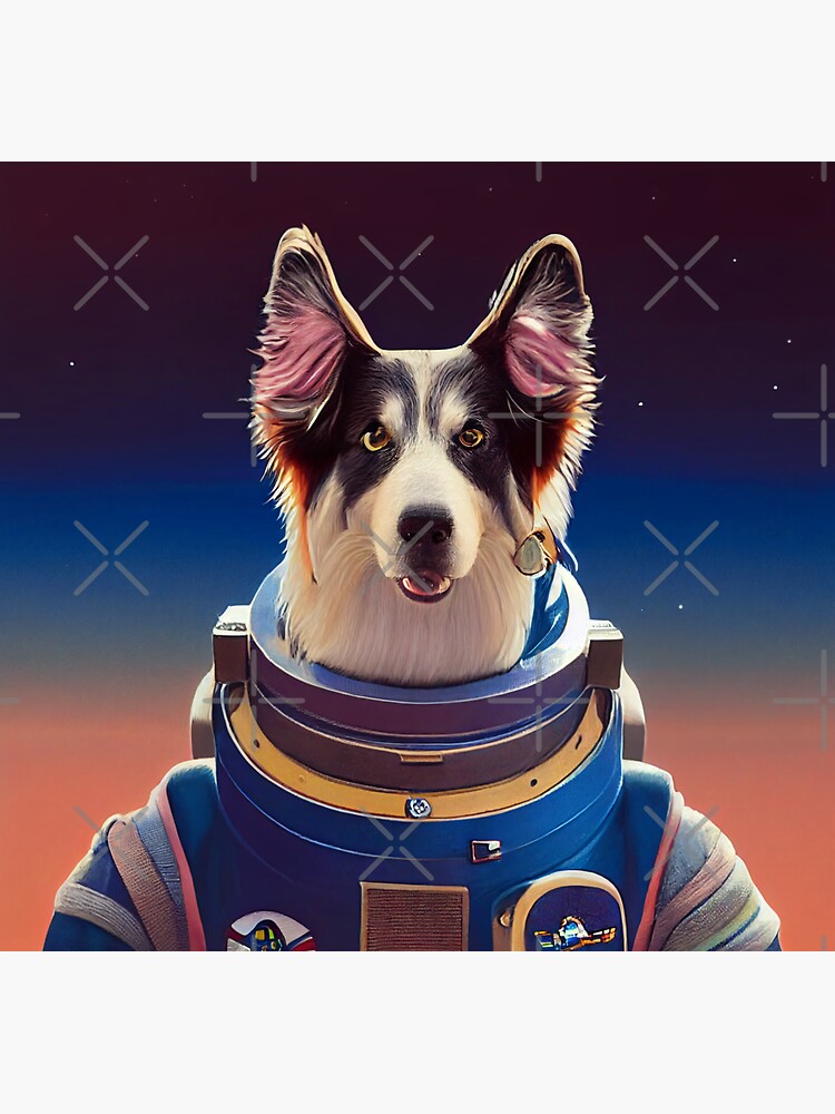 "Border Collie wearing astronaut clothing" Sticker for Sale by ...