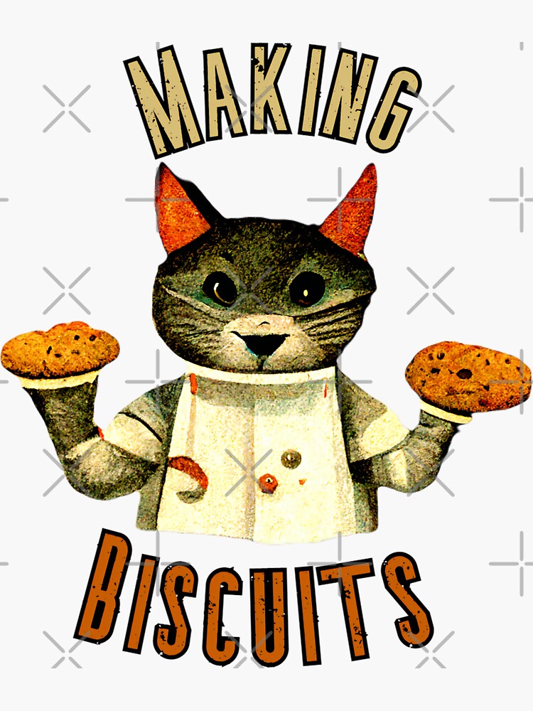 "cat making biscuits 3" Sticker for Sale by Catator | Redbubble