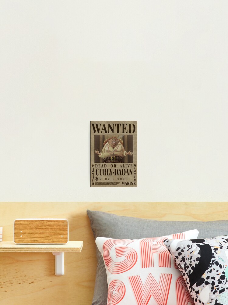 "Curly Dadan One Piece Mountain bandit Bounty Poster" Photographic ...