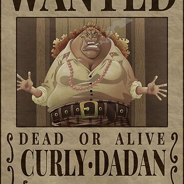 "Curly Dadan One Piece Mountain bandit Bounty Poster" Art Board Print ...